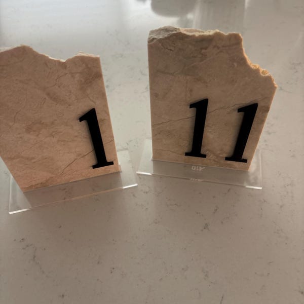 3D Marble Stone Table Numbers | Wedding Unique Signage | Custom Layered ...