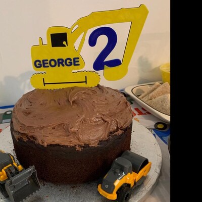 Digger Cake Topper Construction Personalised Vehicles - Etsy