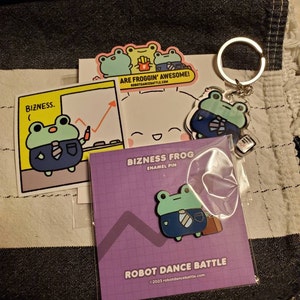 Bizness Frog Stickers, Cute Frog Stickers, Kawaii Frog Stickers, Frog ...