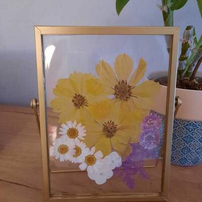 Pressed Flower Frame, Botanical Art Frame, Pressed Dried Flower Frame ...