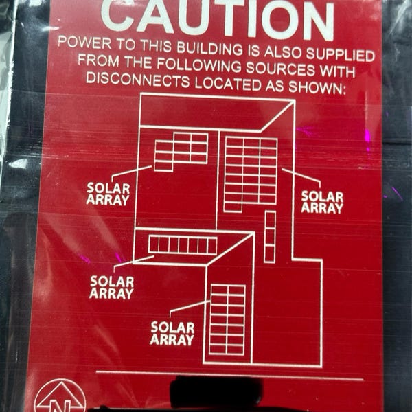 100-102 Solar Safety Labels Pack of 43-2014, 2017 and 2020 NEC Pack ...