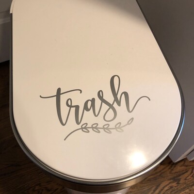 Trash and Recycle Decal Set, Computer Cut Vinyl Stickers for Trash and ...