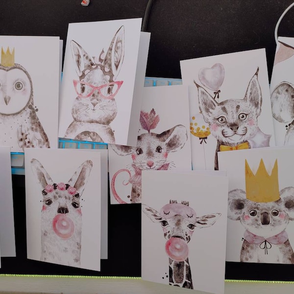 24 Woodland Creature Blank Greeting Cards 24 Cards + Envelopes ...