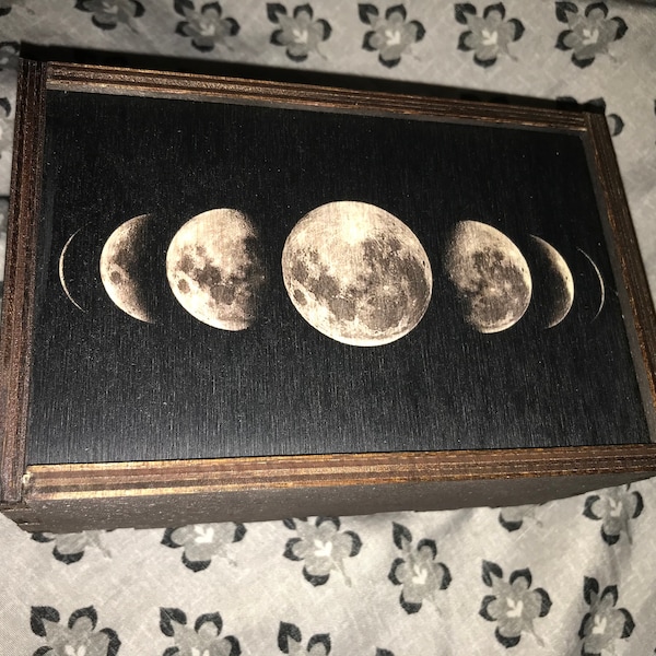 Moon Phases Crescent Moon Jewelry Box Moon Phases Celestial Jewelry Box ...