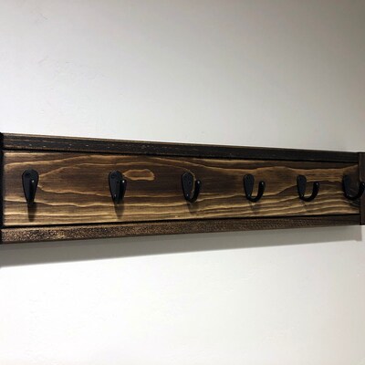 Herringbone Wall Hooks, Wood Hook Rack, Rustic Hook Rack, Farmhouse ...