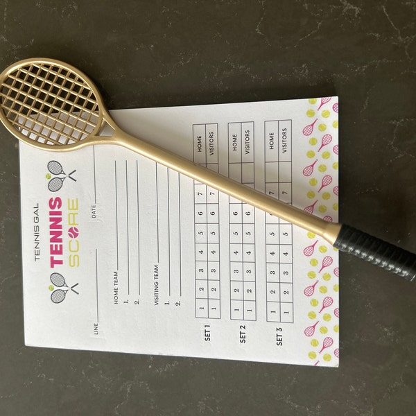 TENNIS SCORECARD PAD, Tennis Match Score Card Sheets, Cute Tennis ...
