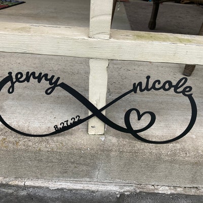 Personalized Wedding Gift for Couple, Infinity Sign With Names and Date ...