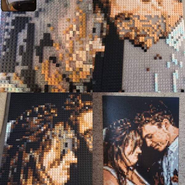 Custom Building Brick Wedding Portrait | Valentines Brick Puzzle ...