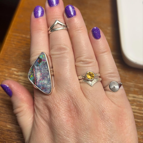 Algae Ring, Sea Ring With Emeralds, Ocean Ring, Sterling Silver Ring ...