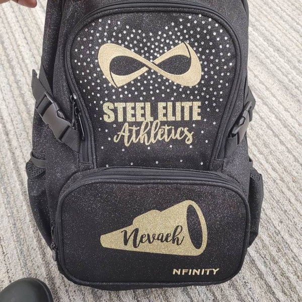 Nfinity Full Size Black Sparkle Backpack With Red Logo - Includes ...