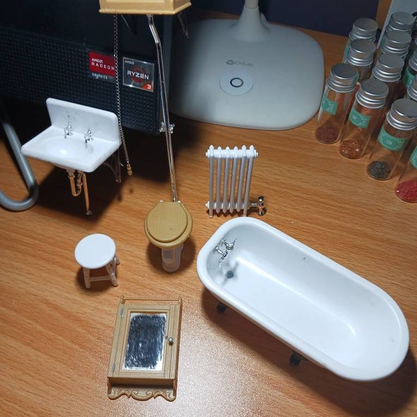 Dollhouse Miniature Victorian Bathroom Kit - 1:12 Scale - Etsy