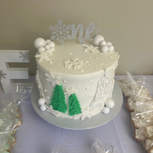 Snowflake Cake Topper, One Cake Topper, First Birthday Cake Topper ...
