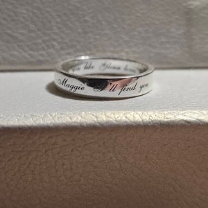 Personalized Engraved Handwriting Ring Wide Handwriting Band Custom ...