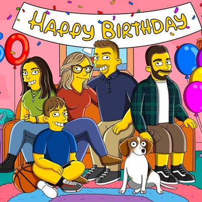 Custom Simpsons Portrait From Your Photo Personalized Family Digital ...