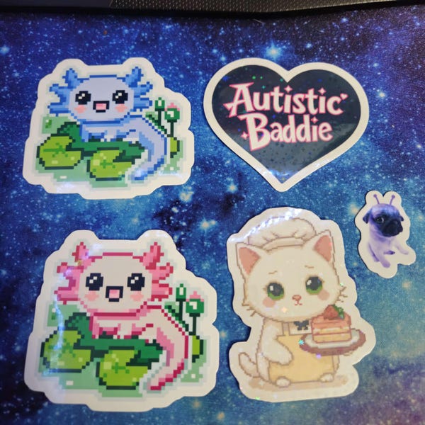 Earth & Moon Moth Fairy Sticker Pack - Holograpic Fairy Sticker Set ...