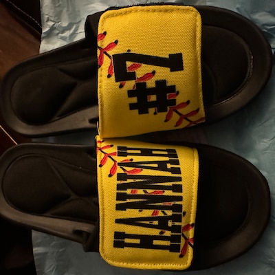 Custom Baseball Slides Flip Flops Sandals Custom Baseball Sandals ...