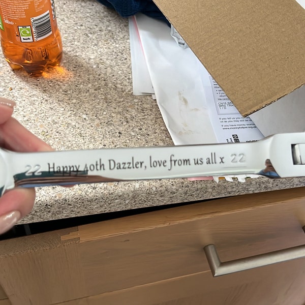 10mm Engraved Business Logo Ratchet Spanner Keyring Quality Gift Idea ...