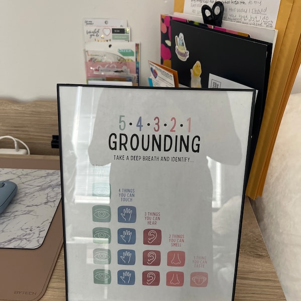 Grounding Technique Exercise Poster 54321 for Anxiety Management School ...