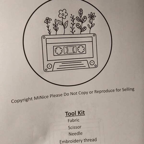 Cassette Flower Embroidery Pattern Cassette Embroidery Old School ...