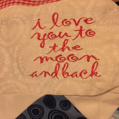 I LOVE YOU to the Moon and Back Embroidery Design - Etsy