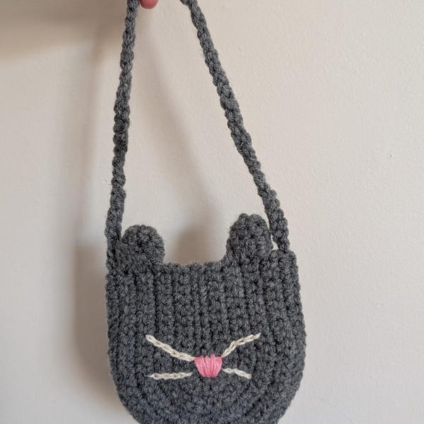 Crochet Cat Bag Pattern, Cat Purse Crochet Pattern, Toddler Cat Purse ...