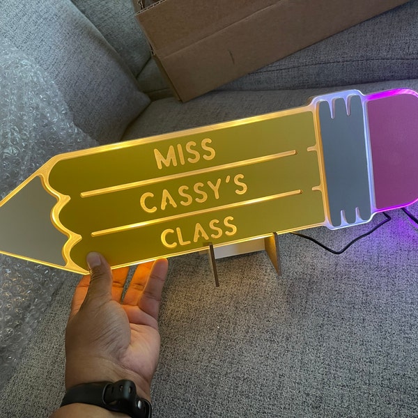 Pencil LED Sign: Teacher Classroom Decor - Etsy