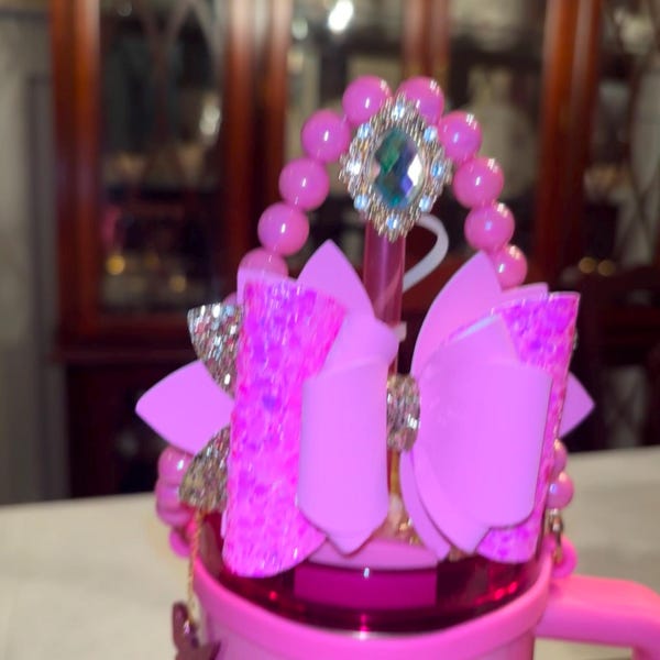 Royal Blue Stanley Tumbler Bow Straw Topper Navy Blue Stanley Cup Bow ...