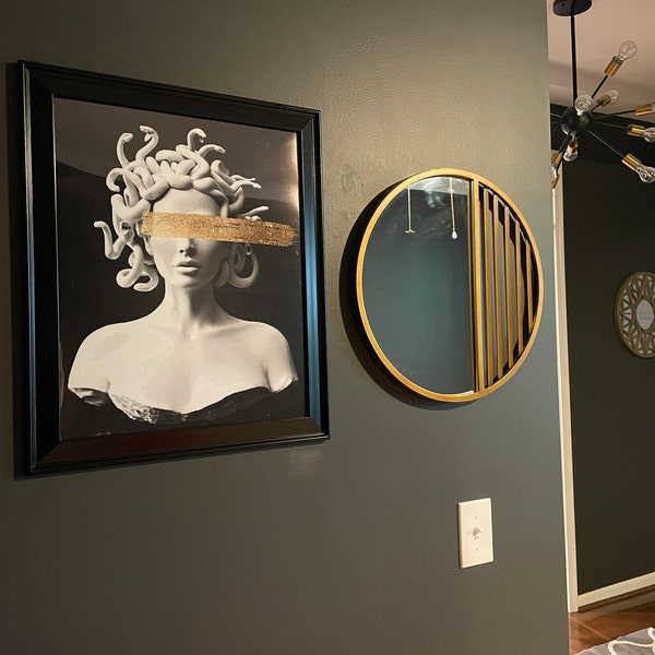Gold Medusa, Medusa Modern Statue, Medusa Wall Art, Medusa Art Print ...
