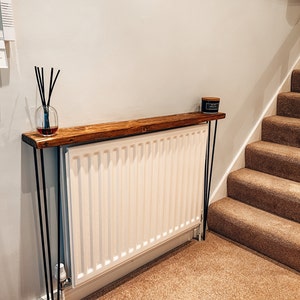 Rustic Radiator Cover With Hairpin Legs Radiator Shelf - Etsy UK