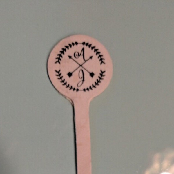 Monogrammed Wooden Stir Sticks, Foil Printed Drink Stirrers ...