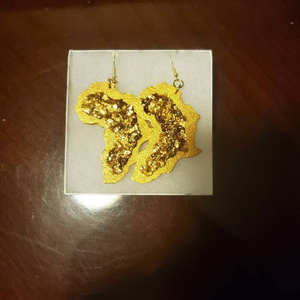 Africa Earrings Uniquely Made - Africa Shape - African Art - Africa Map ...