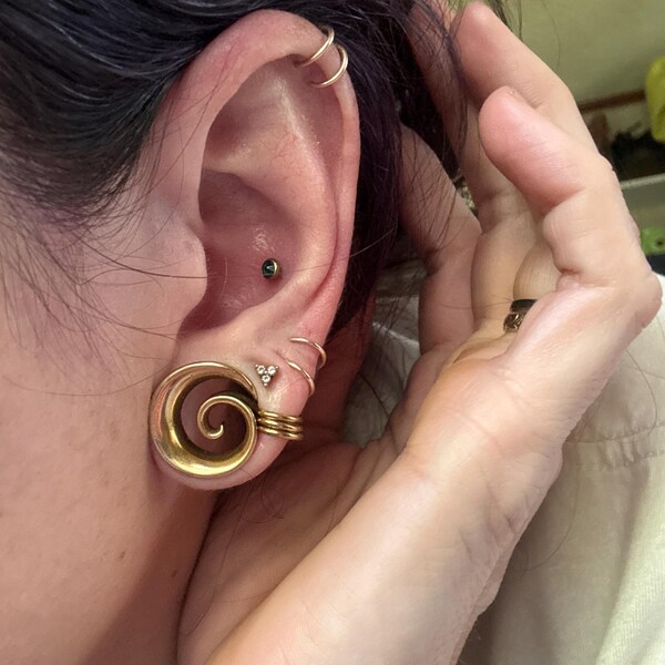 Swirl Ear Gauges Gauge & Plug Earrings Spiral Ear Gauges Saddle Plugs Gauges for Stretched Ears ...