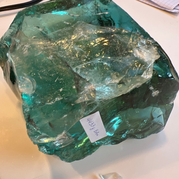 Very Large, Beautiful, Deep Blue-green Colored Cullet, Slag Glass Chunk ...