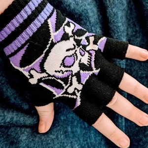 Skeleton Fingerless Gloves WHITE - Etsy
