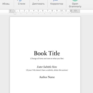MS Word Book Template for KDP. Fiction Self Publish Help Guide. One ...