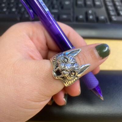 Japanese Oni Mask Ring Silver Oni Panther Ring Hannya Demon Ghost Ring ...