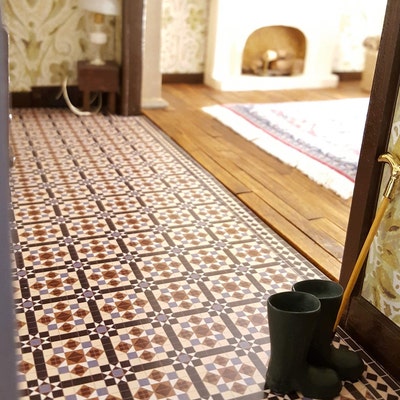 Victorian Era Floor Tiles 3 Printable Sheets for 1/6 & 1/12 Scale ...