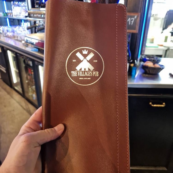 Leather Wine List Menu, Menu Holder With Embossing, Restaurant Menu ...