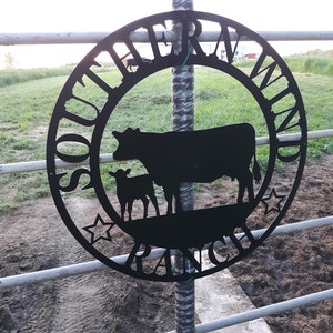 Cow Calf Metal Sign, Custom Cow/calf, Farmer Sign, Personalized ...