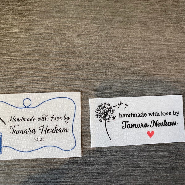 Set of 12 Sewing Labels, Iron on or Sew on Quilt Tags, Personalized ...