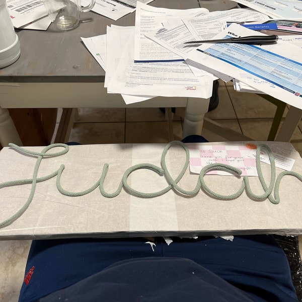 Large Rope Wire Name Sign, Knitted Wire Words, Names, Quotes for Kids ...