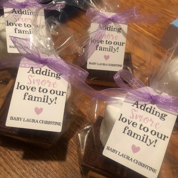 Adding S'MORE Love to Our Family Tags, S'more Favor Tags, Baby Shower S ...