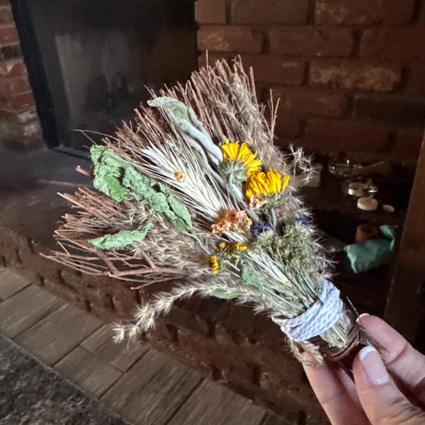 Herbal Witches Broom, Cottagecore Home Protection Besom (6 Inch) - Etsy