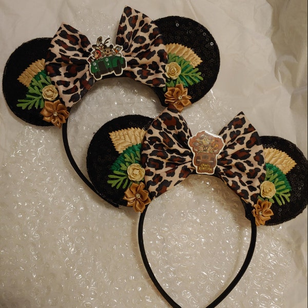 Safari Zoo Animal Mouse Ears Headband- Leopard Mouse Ears- Cheetah ...