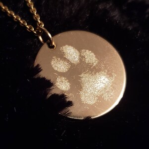 Solid 14k gold Your pet's actual paw print custom made tag | Etsy