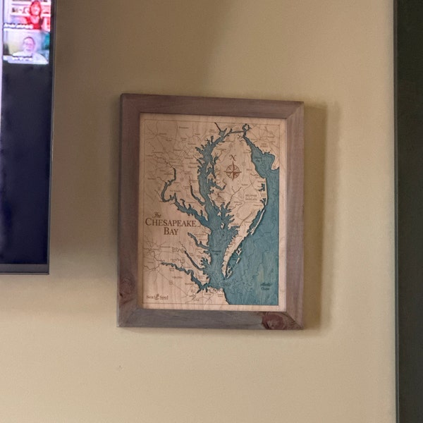 Sea & Soul Chesapeake Bay Nautical Map Wall Decor, Coastal Decor Wall ...