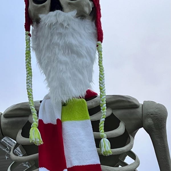 12’ Skeleton Santa Beard (white) (skeleton NOT Included) - Etsy