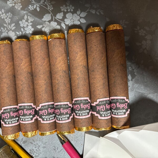 FULLY ASSEMBLED –or– PRINTED - Chocolate Cigars Party Favors, Birthday ...
