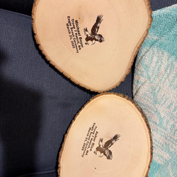 Eagle Personalized Guest Book. Court of Honor Guest Book. Natural Wood ...