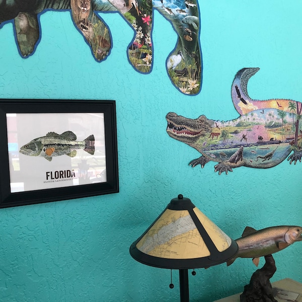 Florida State Fish, Map Art, Nature Outdoor Art, Vintage Map Art, Art ...